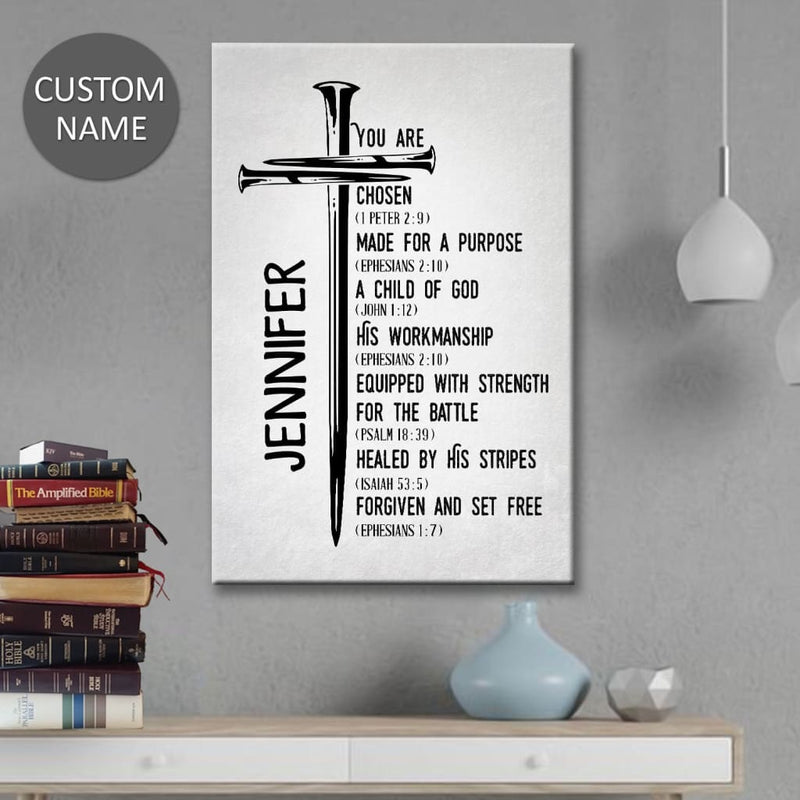 Personalized Chosen Made for a Purpose Child of God Wall Art Canvas ...