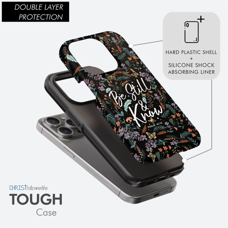 Wildflowers Butterflies Psalm 46:10 Be Still and Know Phone Case ...