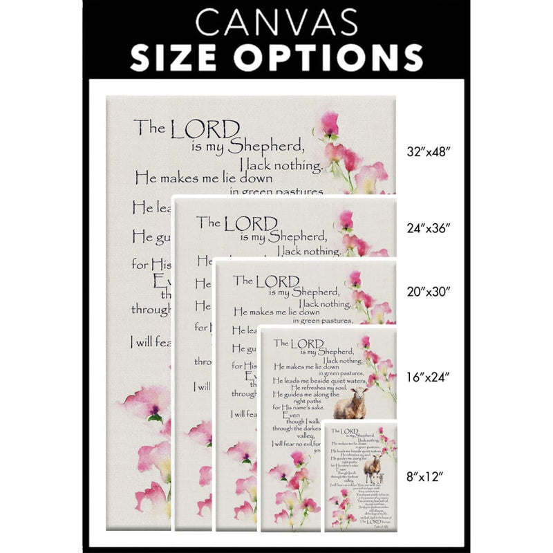 The Lord is My Shepherd Psalm 23 Wall Art Canvas, Christian Sign Wall ...