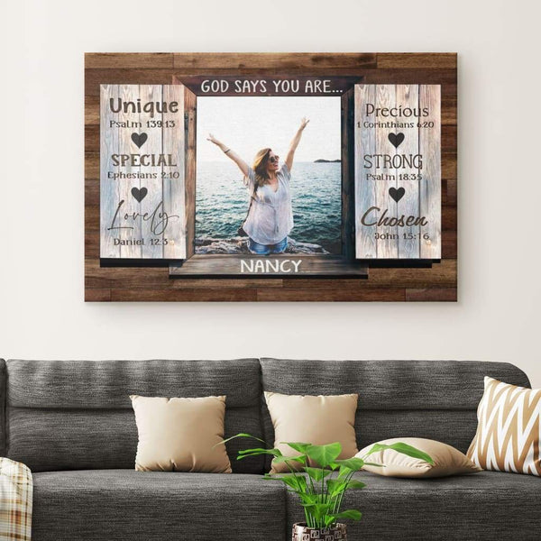 Personalized Christian Gifts, God Says You Are Wall Art Canvas, Custom ...
