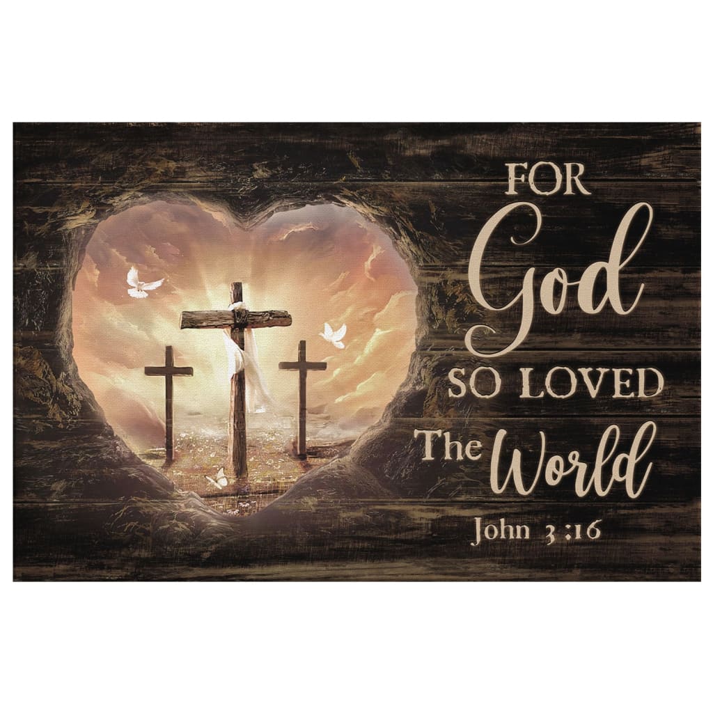 For God So Loved the World John 3:16 Bible Verse Wall Art, Christian ...