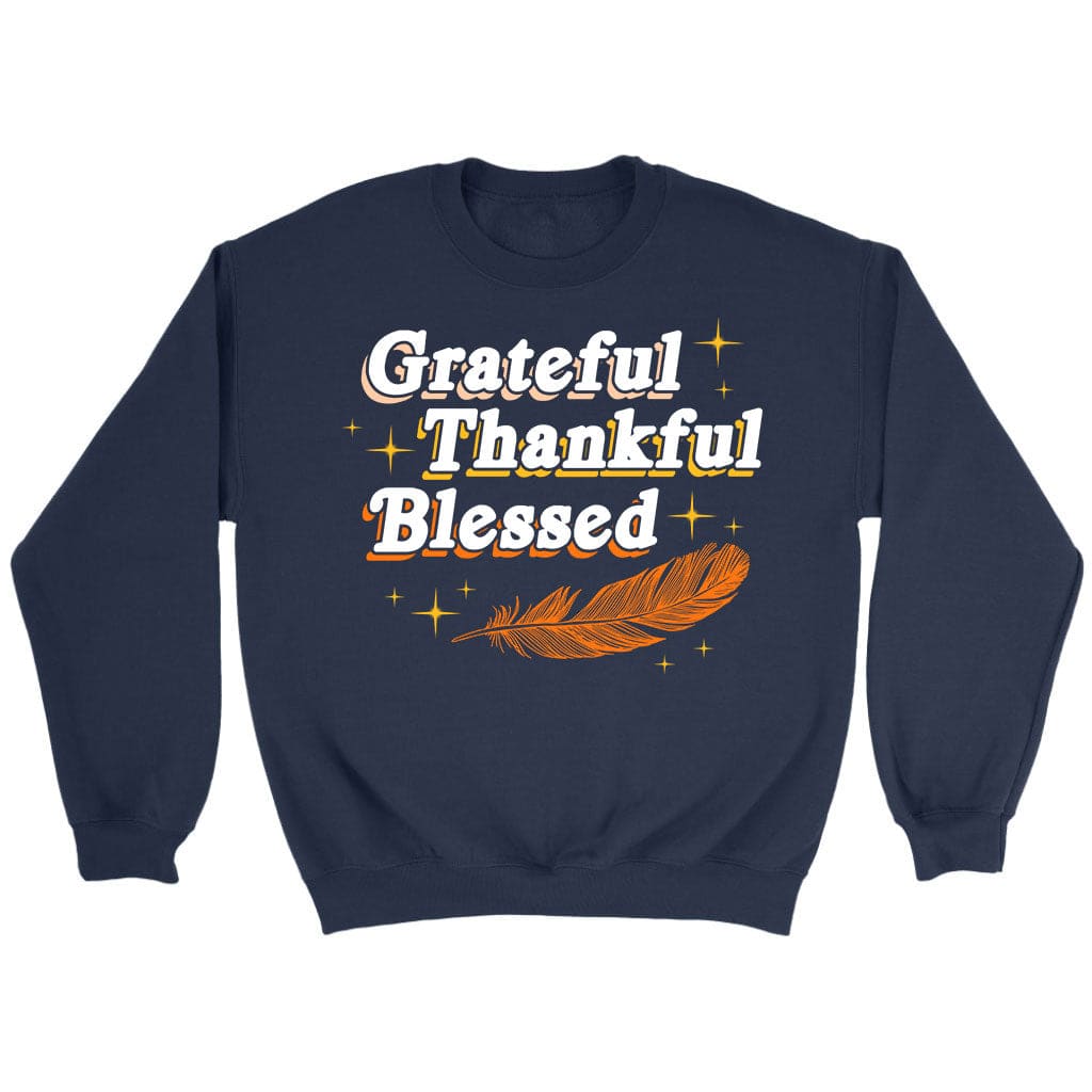 Grateful Thankful Blessed Sweatshirt, Christian Thanksgiving ...