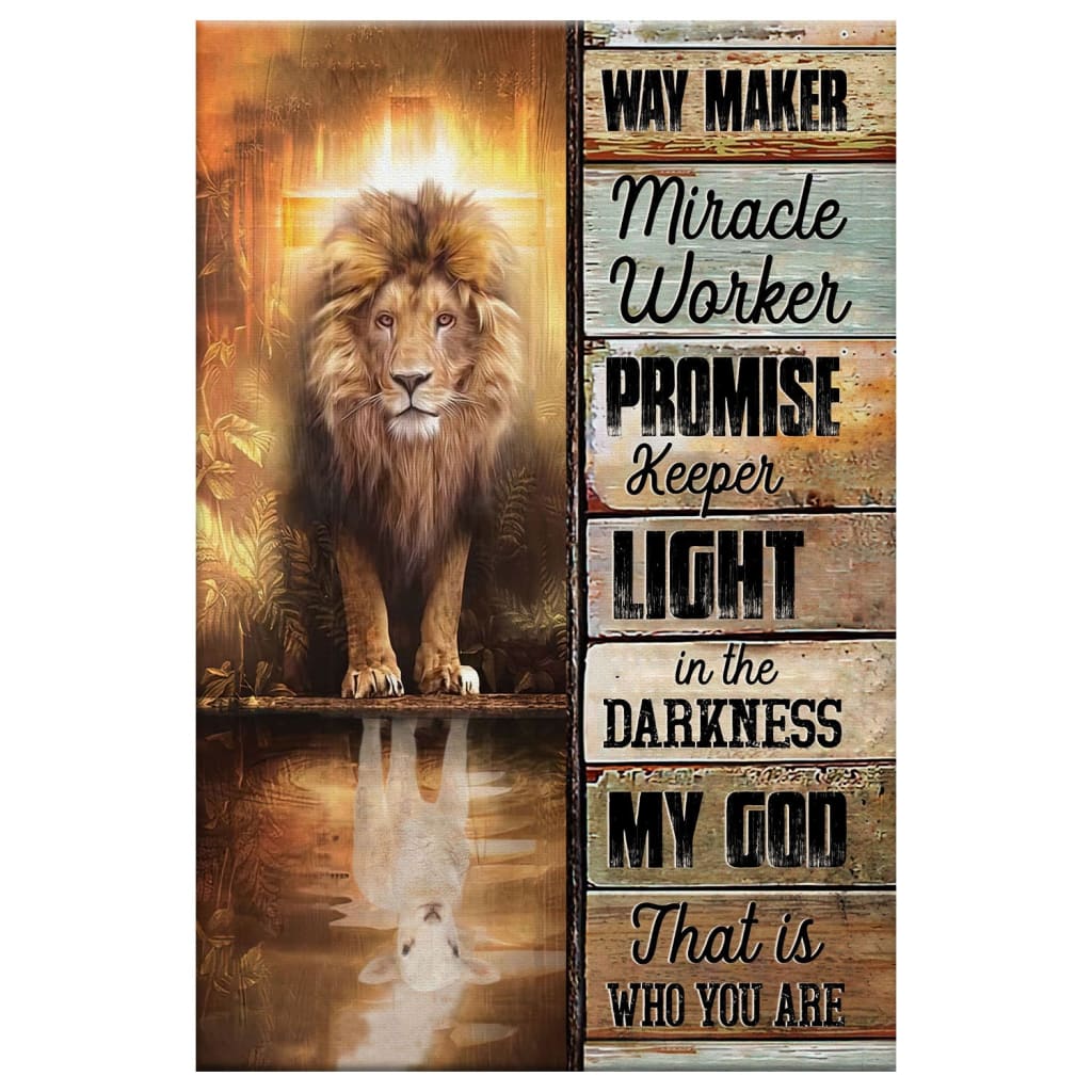 Jesus Way Maker Lion Of Judah Canvas Wall Art, Jesus Lion Wall Art ...